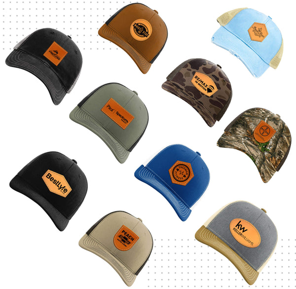 Create a Custom Leather Patch Outdoor Cap Ponytail Hat with your Logo ...